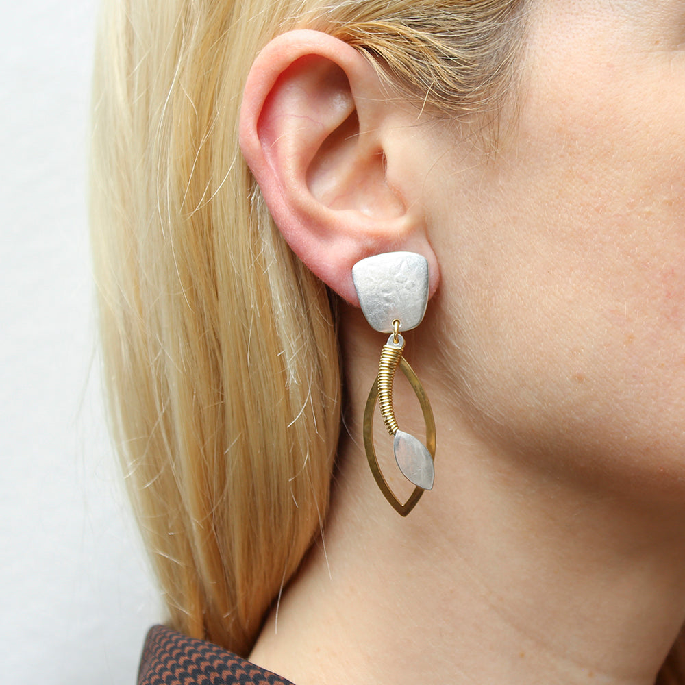 Tapered Square with Wire Wrapped Swoop with Leaf and Leaf Frame Clip o ...