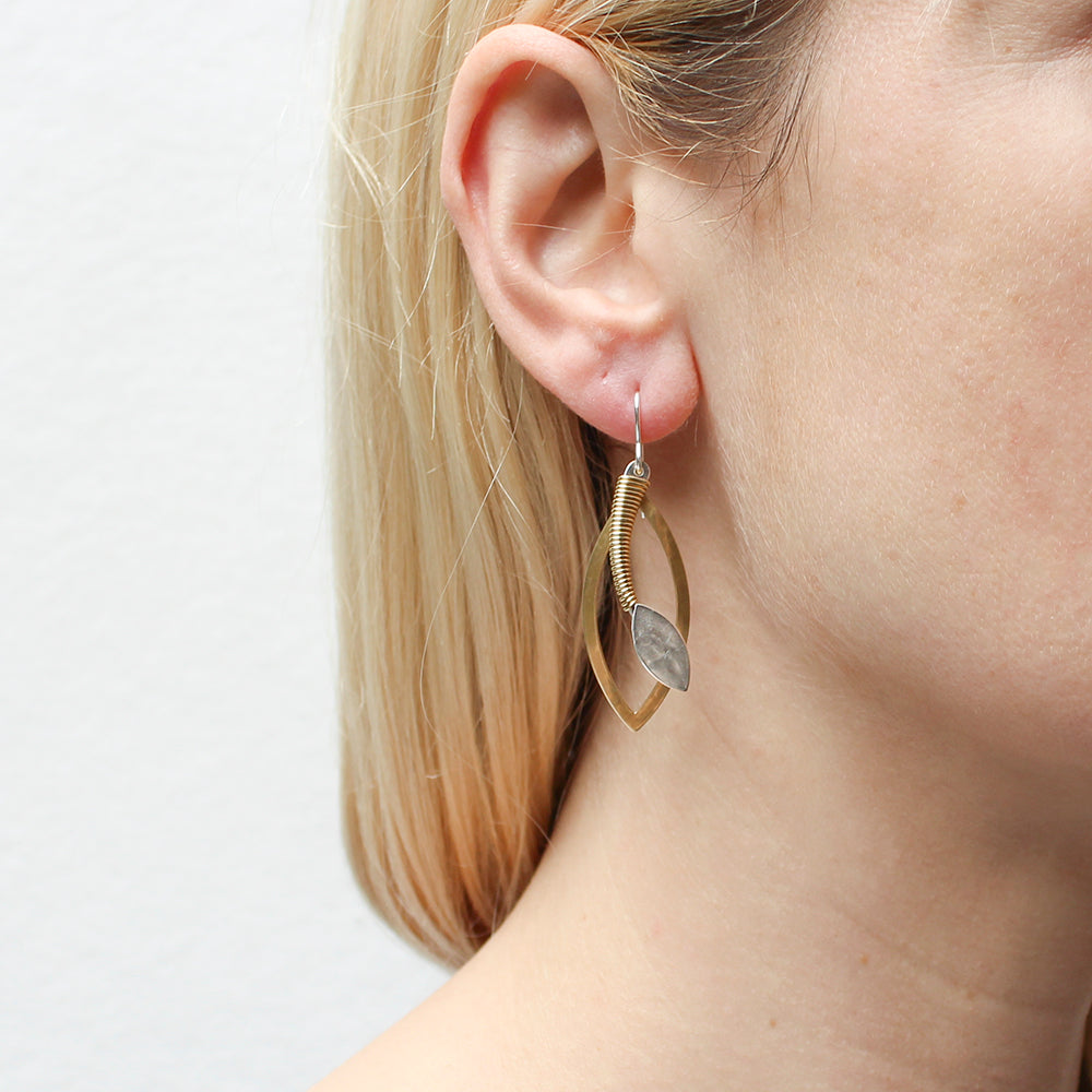 Wire Wrapped Swoop with Leaf and Leaf Frame Wire Earrings – Marjorie ...