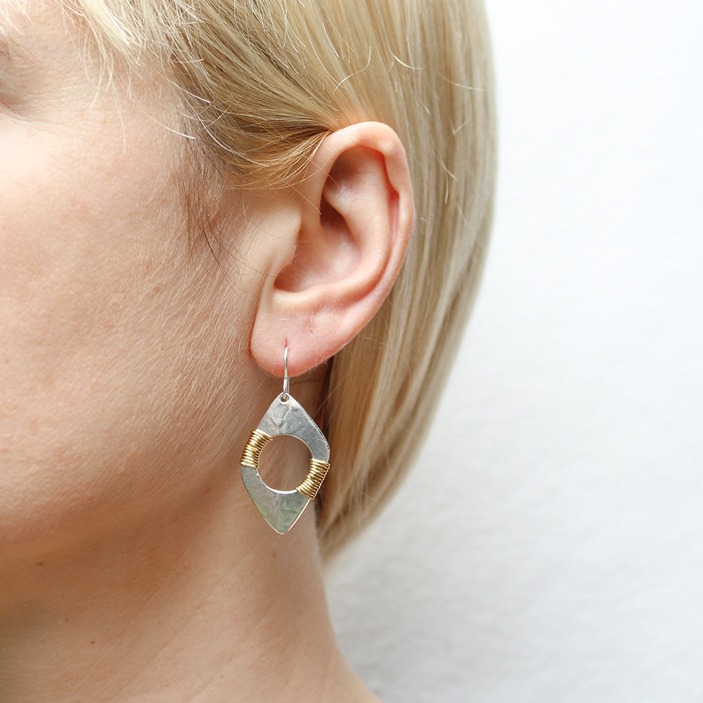 Wire Wrapped Cutout Slanted Rectangle Wire Earrings – Marjorie Baer ...