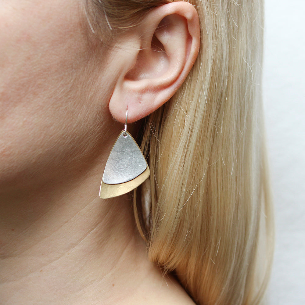 Large Layered and Dished Triangles Wire Earrings – Marjorie Baer ...
