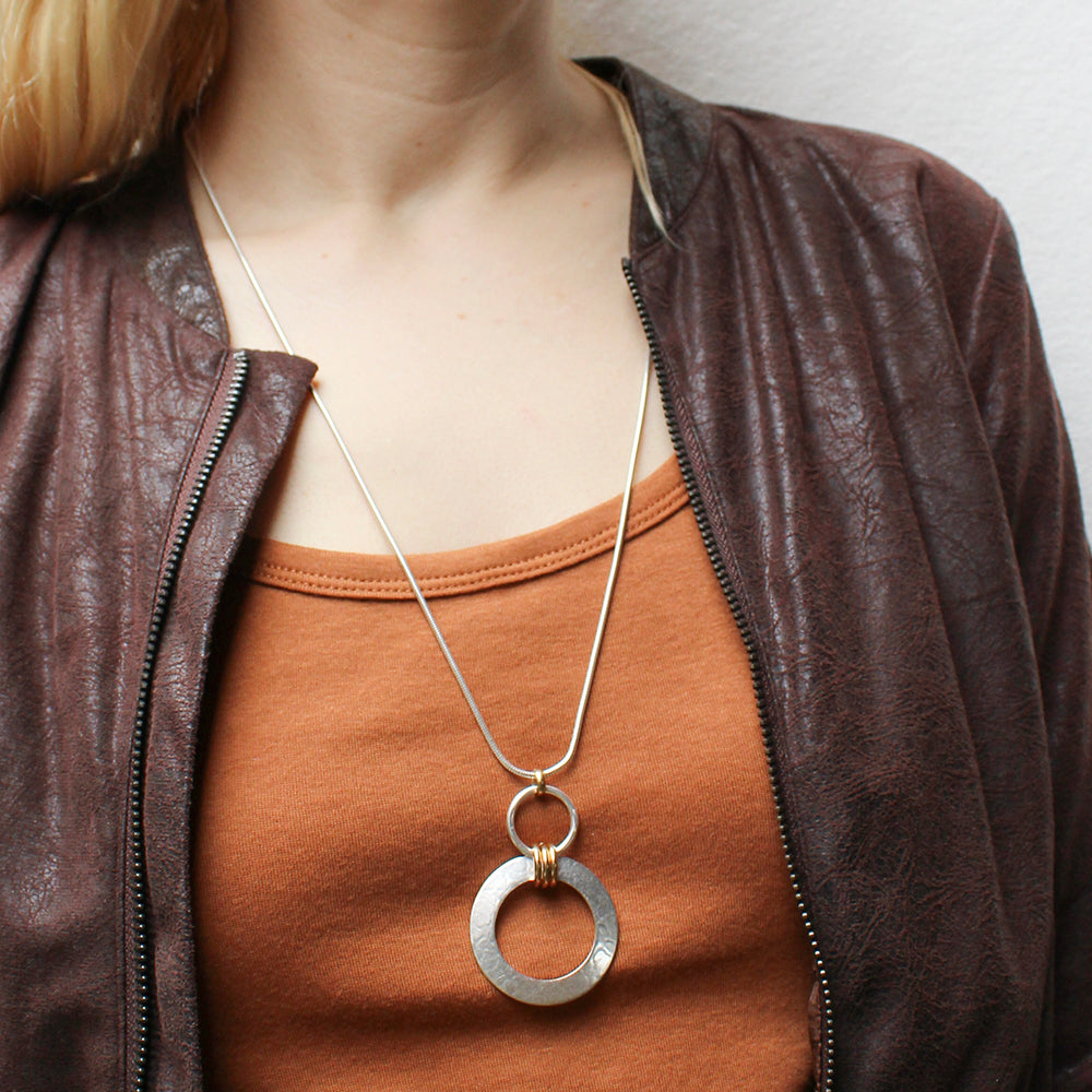 Triple Linked Rings Long Necklace – Marjorie Baer Accessories