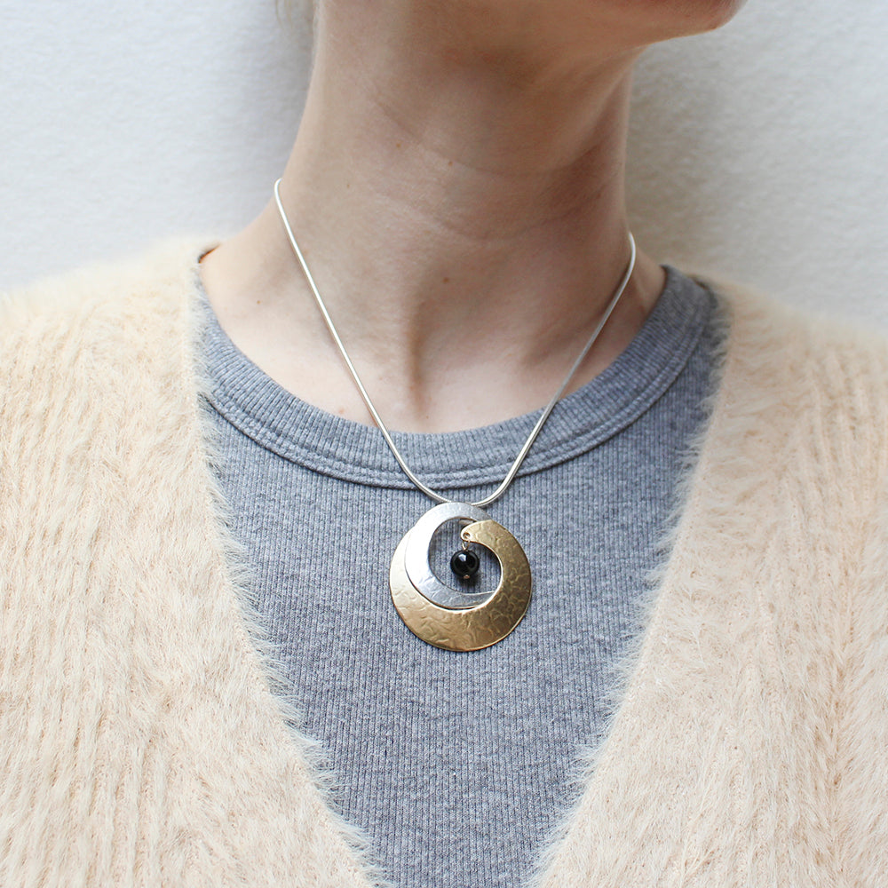 Interlocking Swirls with Black Bead Necklace – Marjorie Baer Accessories