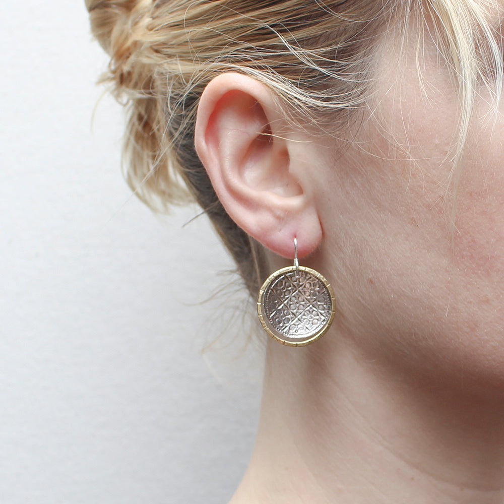 Tile Patterned Dished Disc with Ring Wire Earring – Marjorie Baer ...