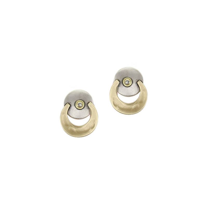 Small Dished Disc with Crescent Post Earring – Marjorie Baer Accessories