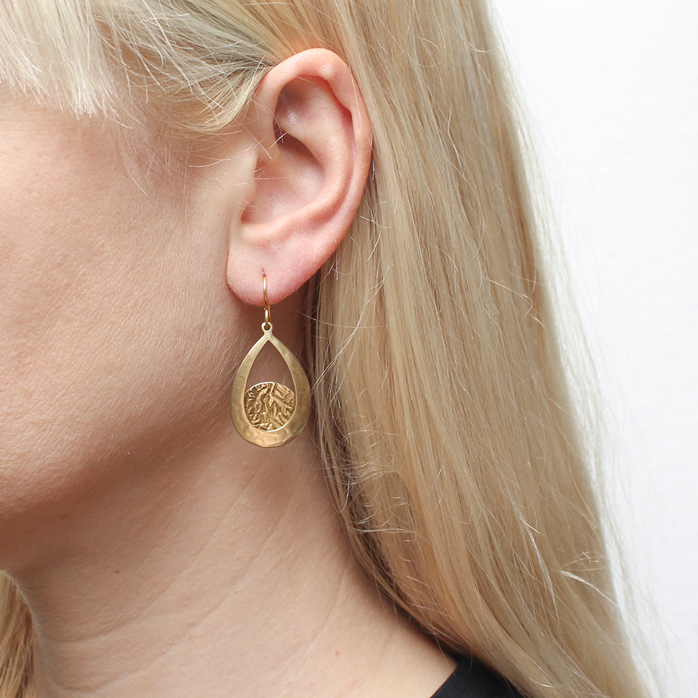 Teardrop Frame with Crinkle Disc Wire Earring – Marjorie Baer Accessories